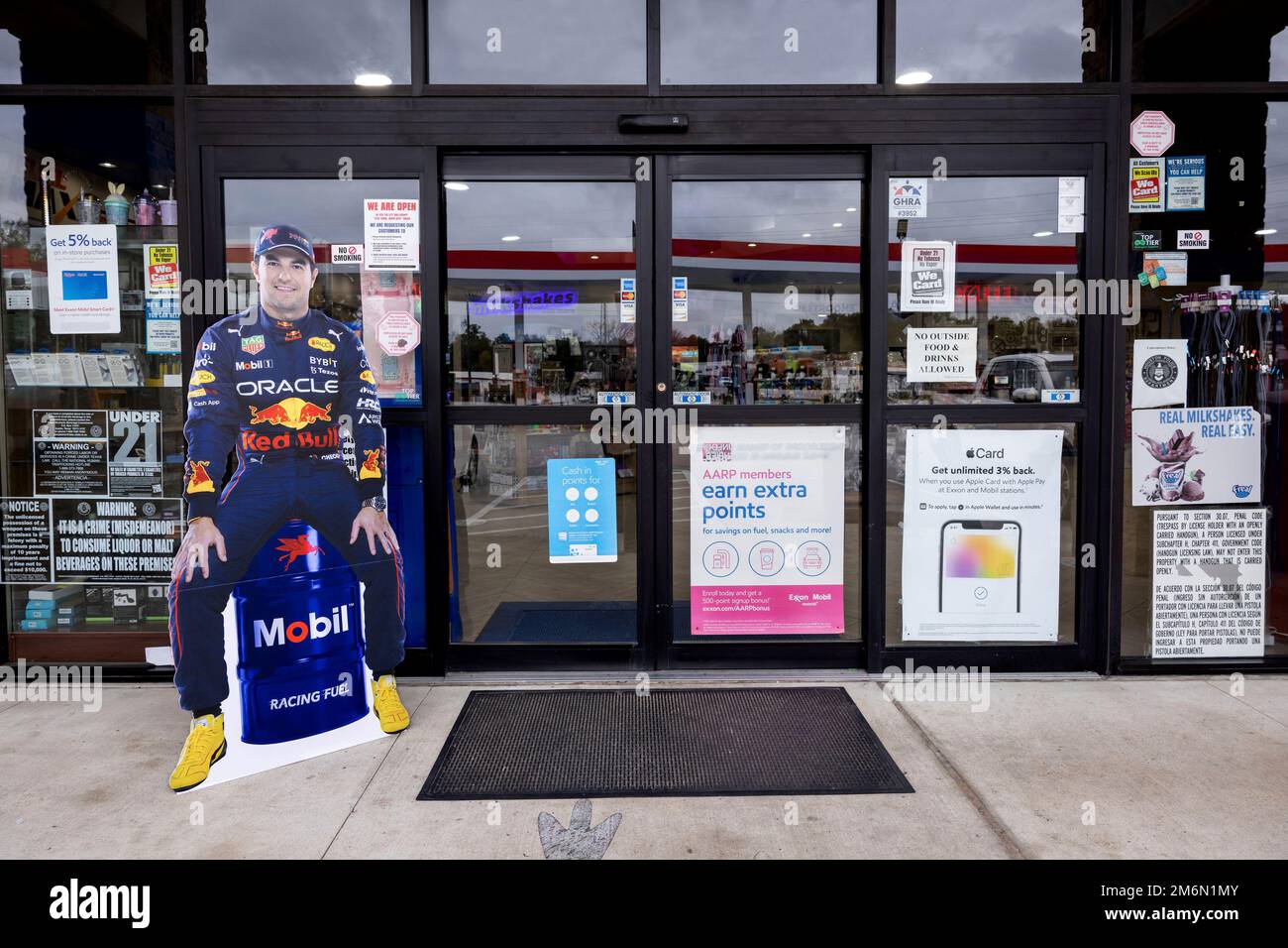 IMAGE DISTRIBUTED FOR EXXONMOBIL - A cardboard cutout of Sergio “Checo ...