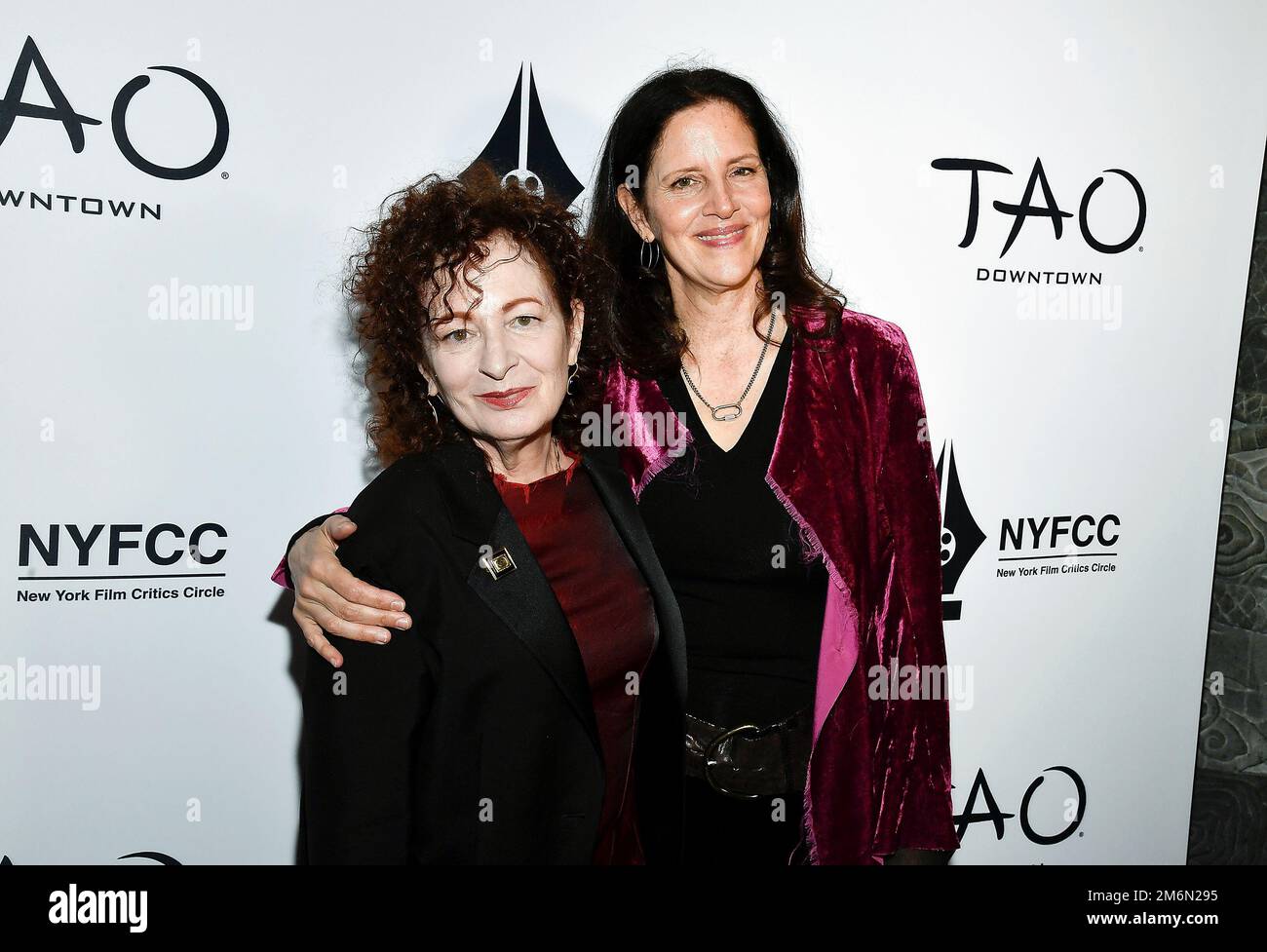 Photographer Nan Goldin, left, and director Laura Poitras attend the ...
