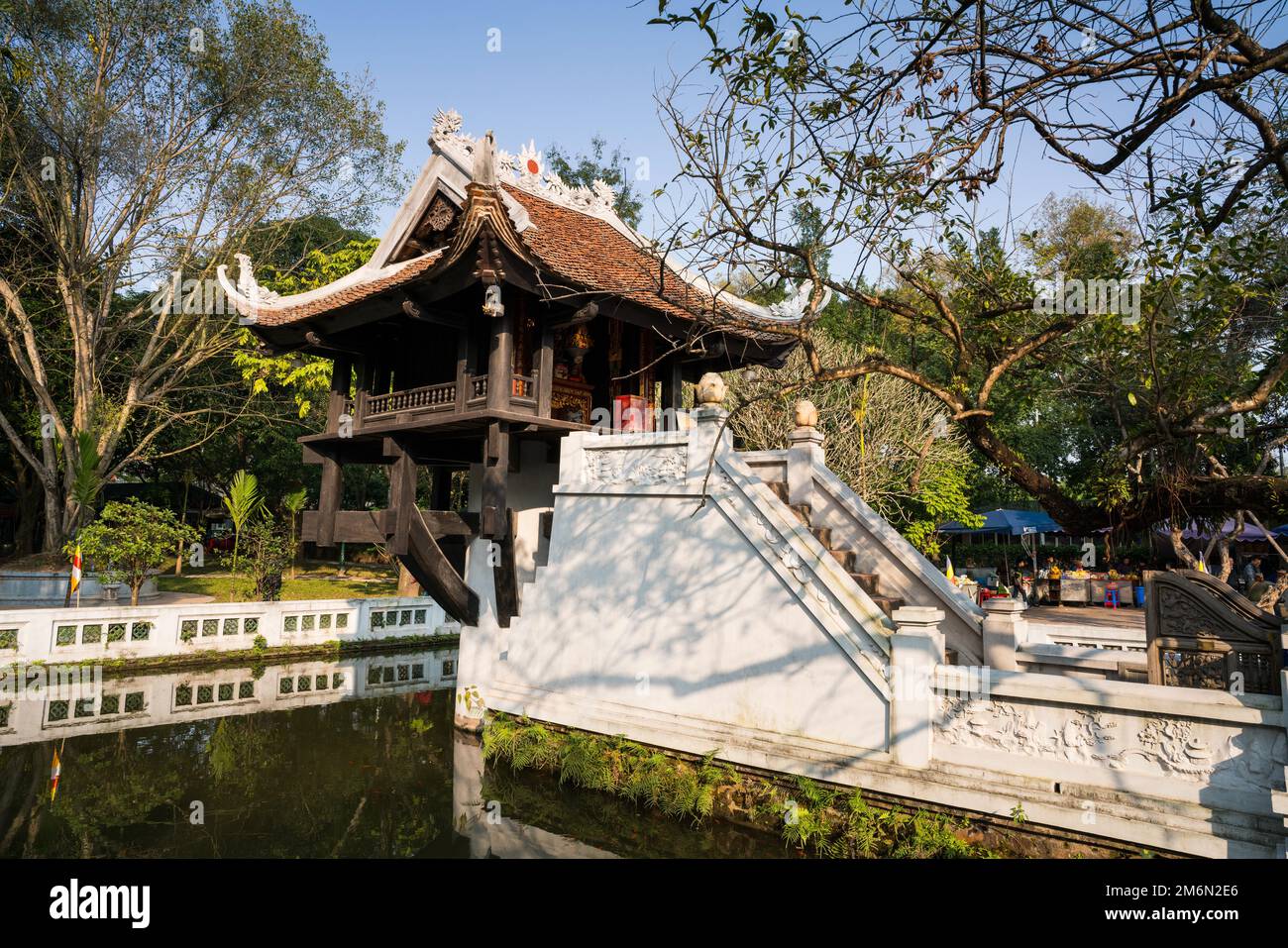 Hanoi, Vietnam alone column temple Stock Photo - Alamy