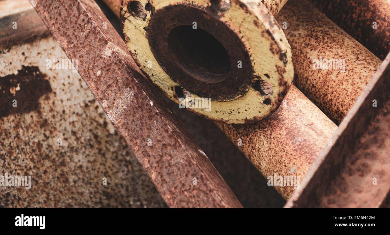 Scrap metal for recycling background. a lot of different rusty ...