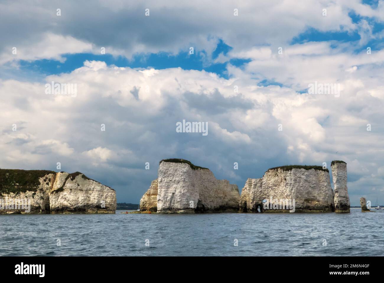 Old Harry Rocks, Handfast Point, Dorset, England, UK, from seaward ...