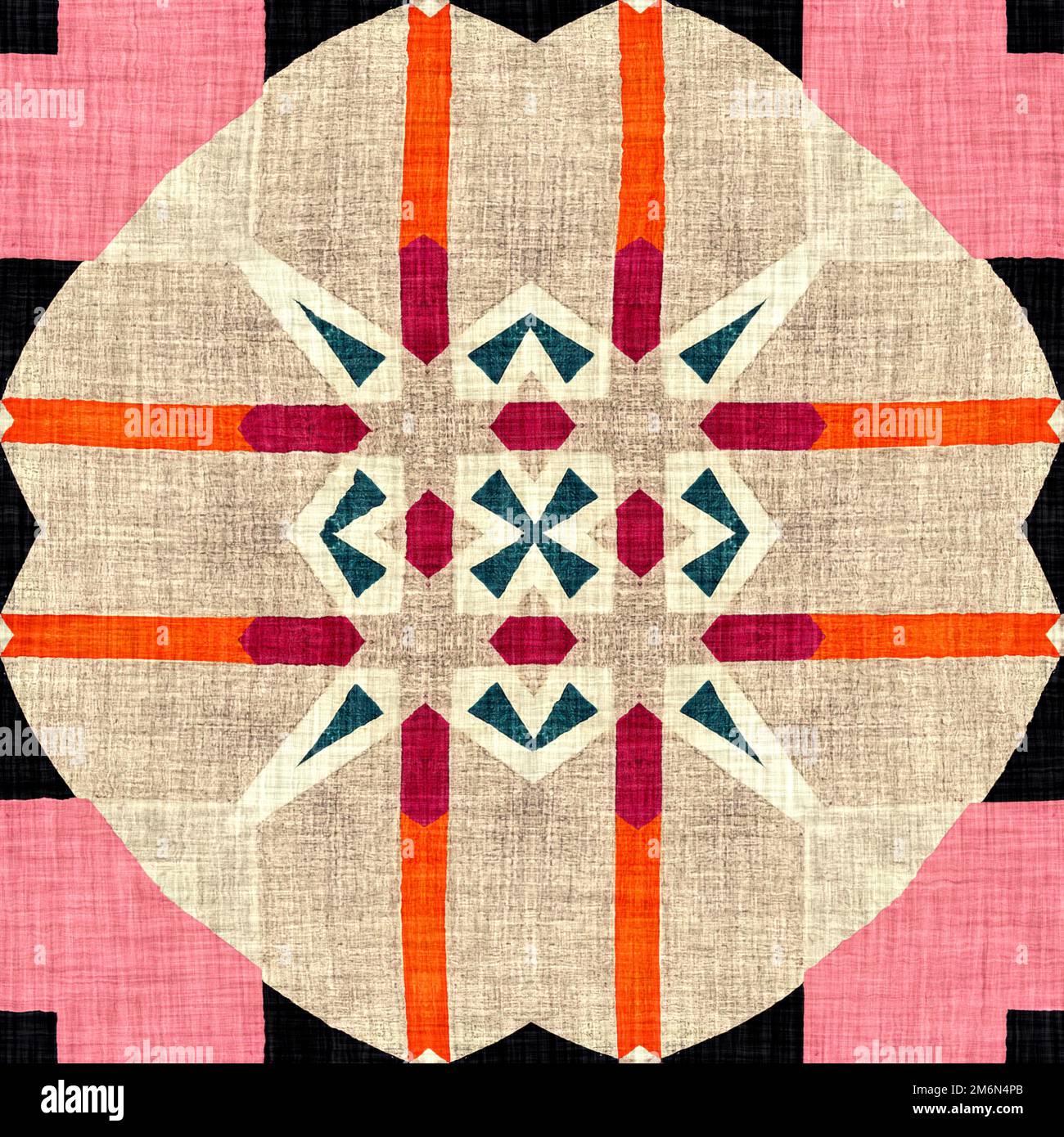 Quilted Americana geo seamless pattern. Cottagecore all over retro ...