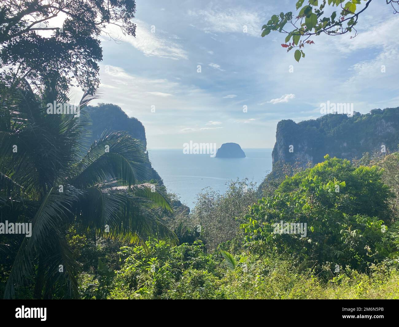 An exotic Thai landscape with an ocean and jungle view Stock Photo - Alamy