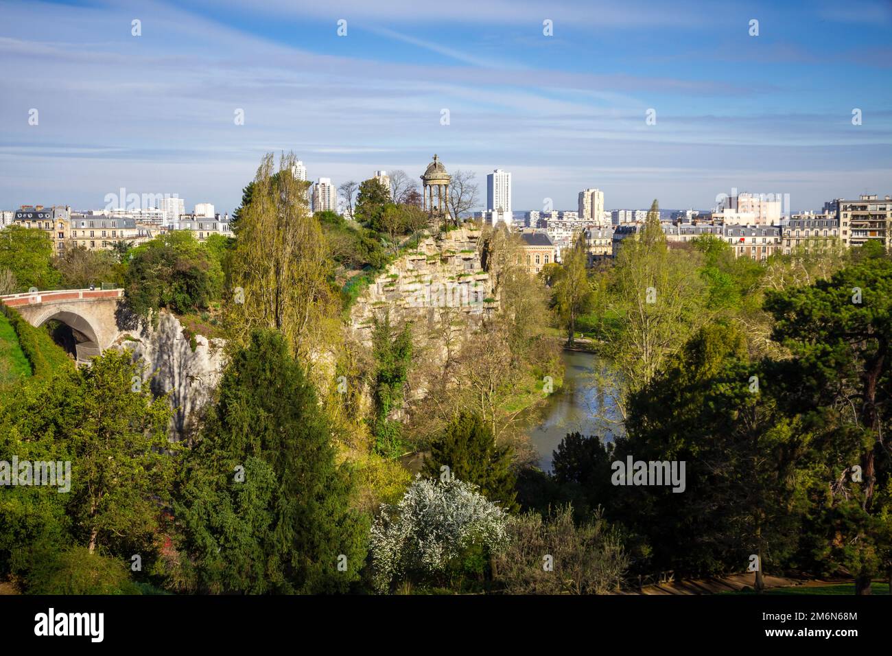 Buttes Chaumont park in Paris Stock Photo - Alamy
