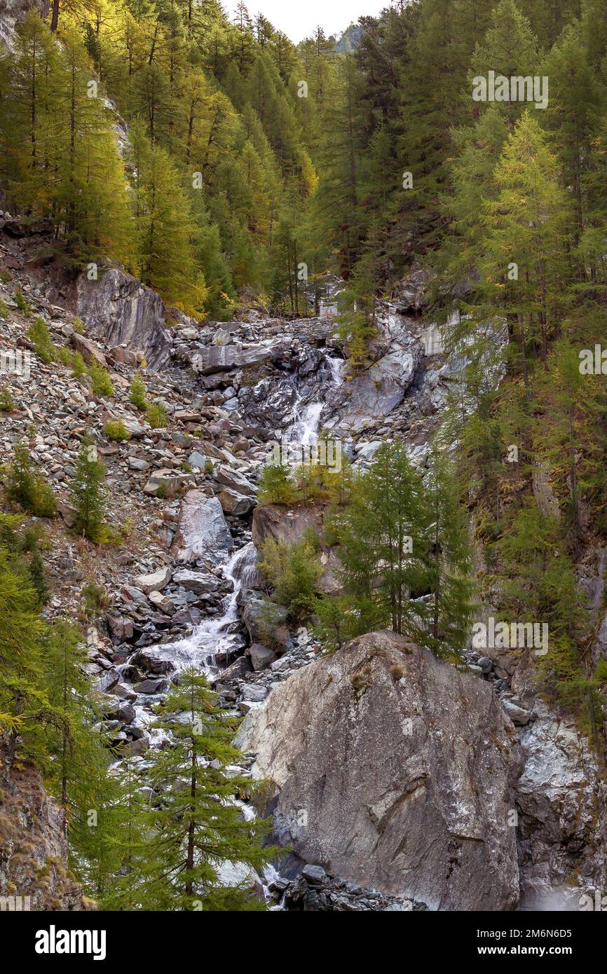 Waterfall at Gorner Gorge, Zermatt, Switzerland Stock Photo - Alamy