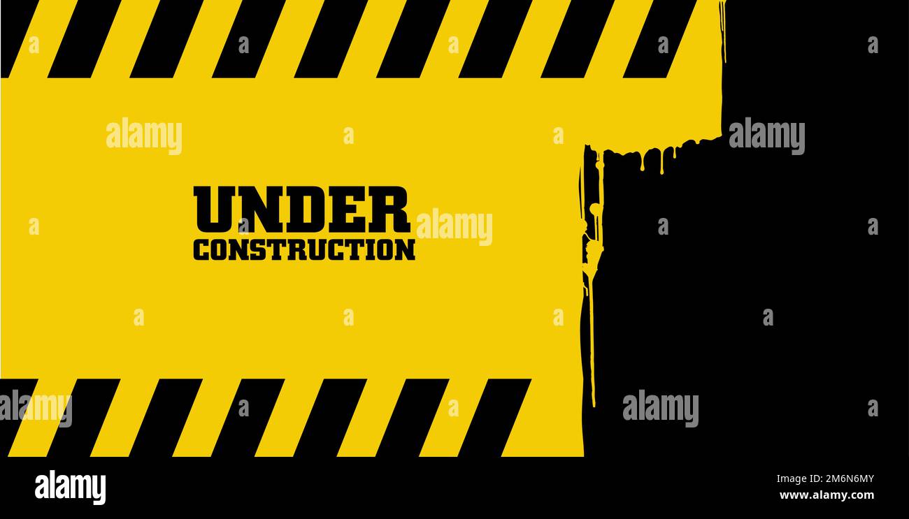 yellow warning sign. Under construction background Stock Vector Image ...