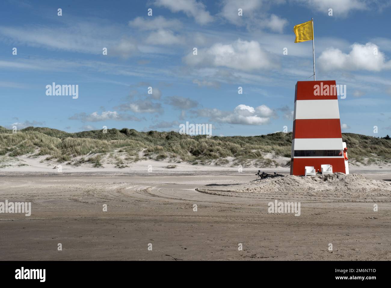 Watchtower of lifeguards on the beach of Hirtshals, Denmark Stock Photo ...