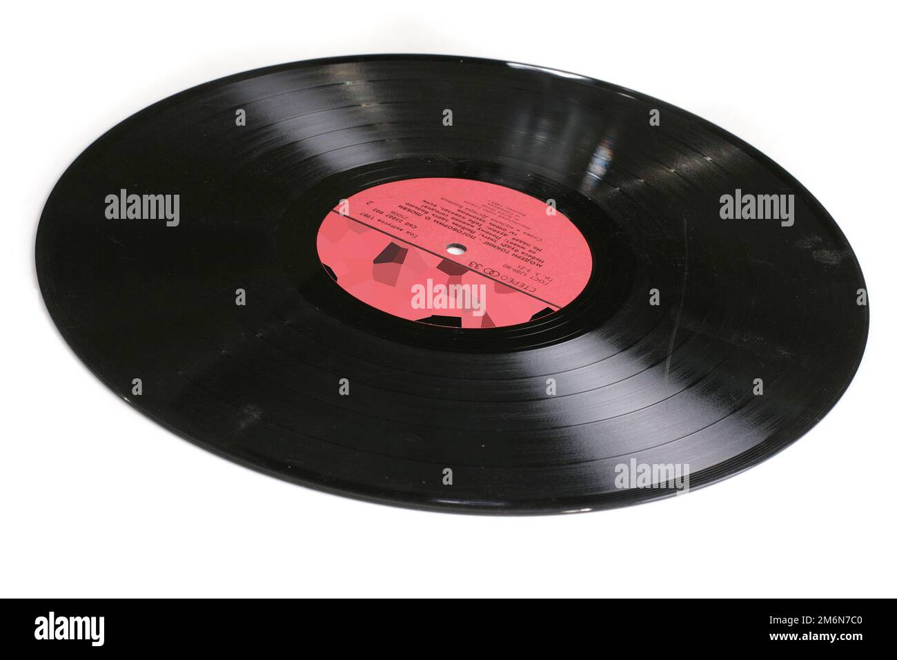Vintage vinyl record player on a white background Stock Photo - Alamy