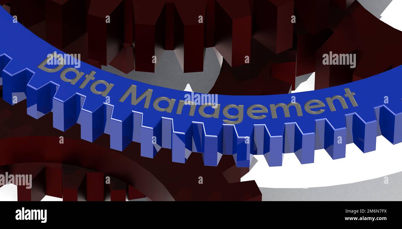 Data management words on gears Stock Photo - Alamy