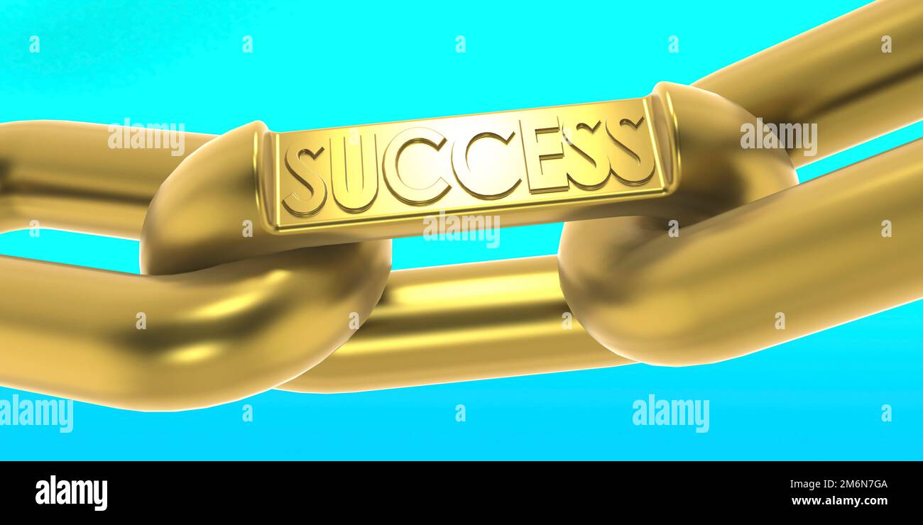 Golden success word to link the chains Stock Photo - Alamy