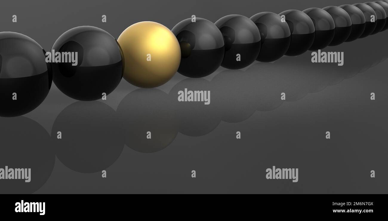 Golden sphere among the others. Outstanding concept Stock Photo - Alamy