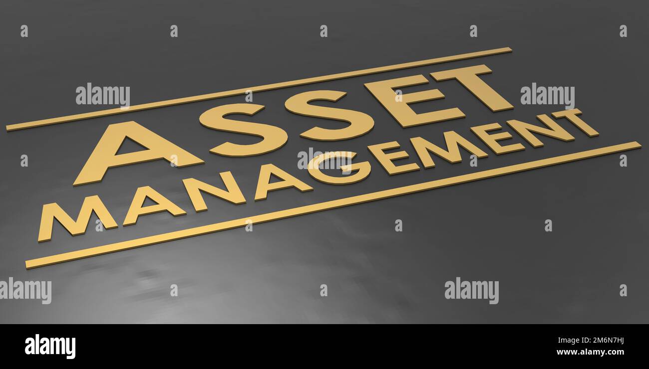 Asset management word over black background Stock Photo - Alamy