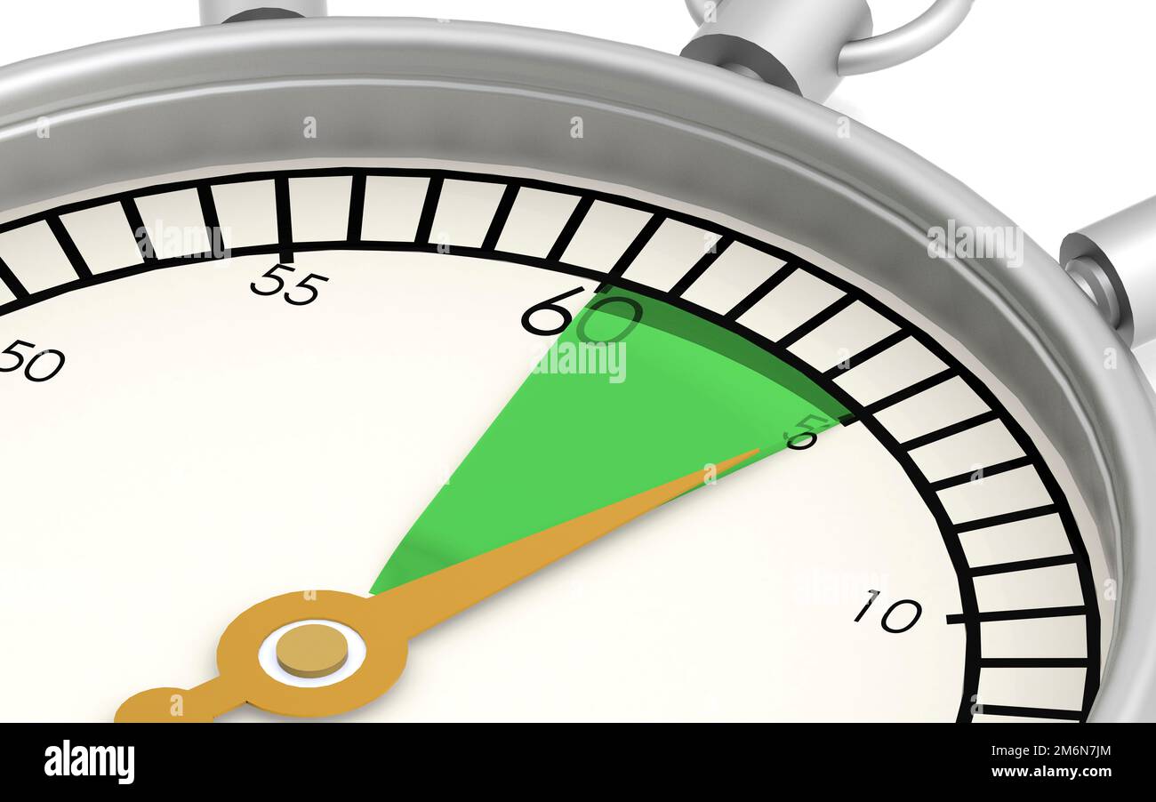 Stopwatch with 5 min left Stock Photo - Alamy