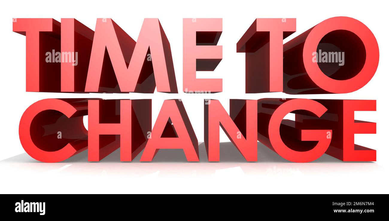 Time to change word isolated Stock Photo - Alamy