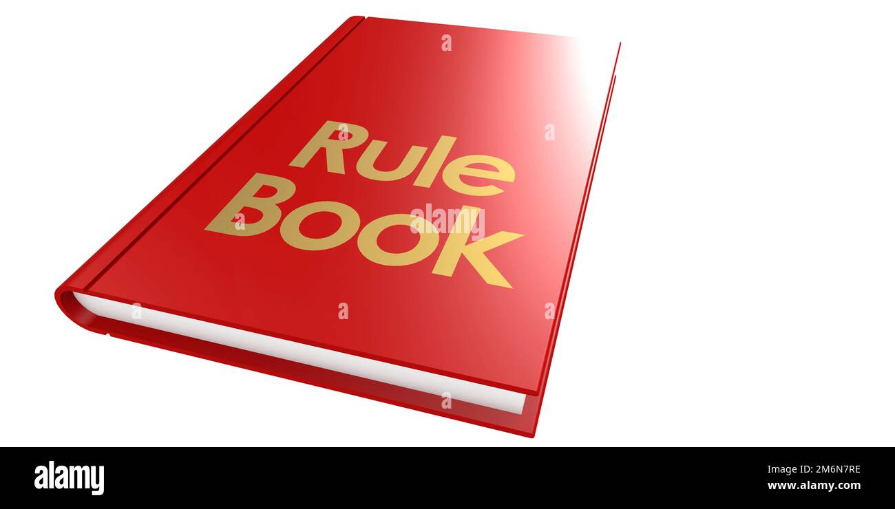 Red rule book isolated on white background Stock Photo - Alamy
