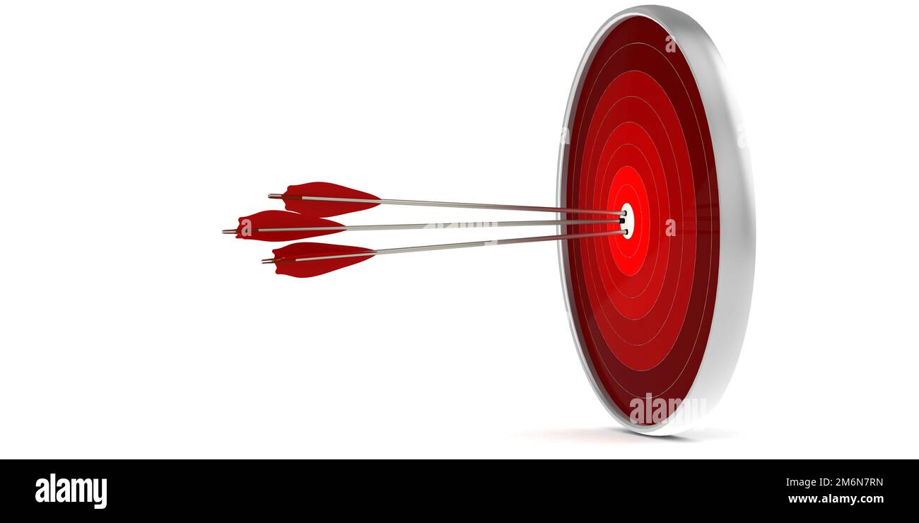 Arrow hit on the bulleye of target board Stock Photo - Alamy