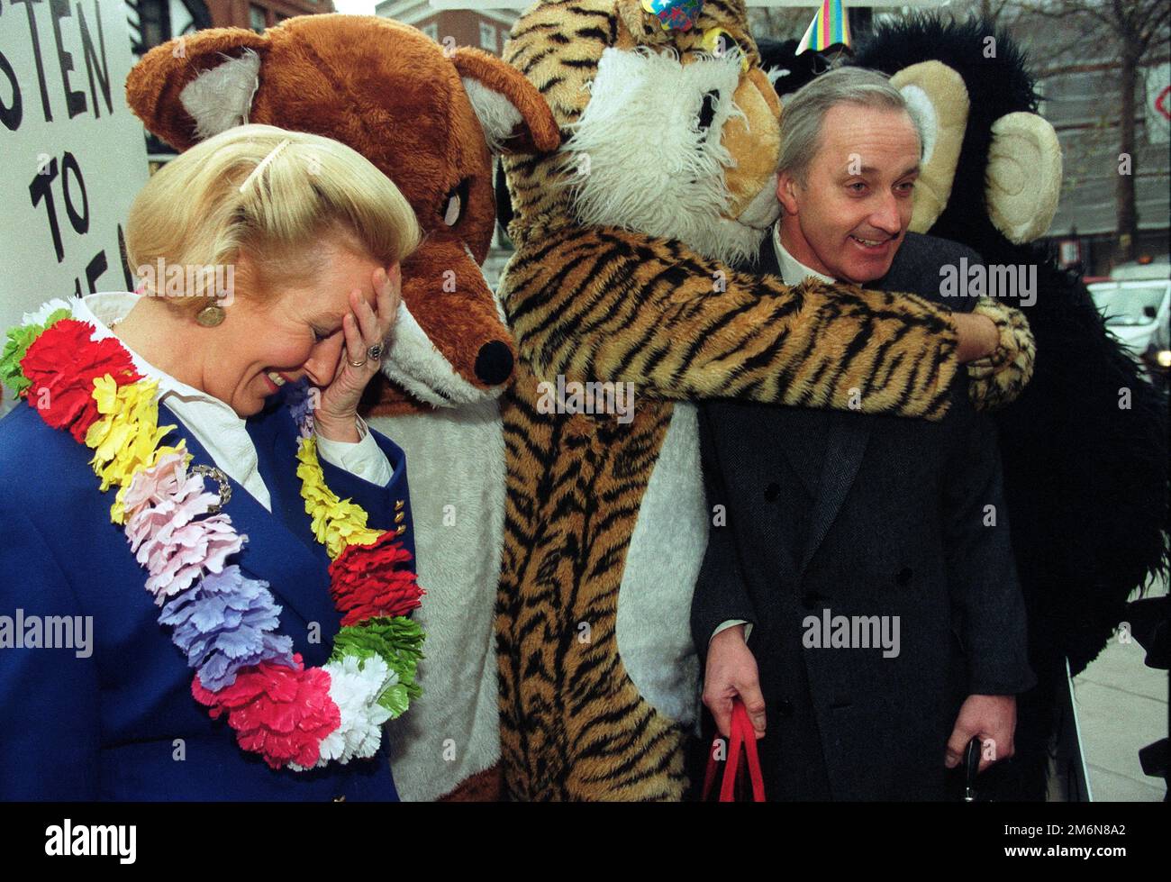 Neil Hamilton arriving at the High Court with wife Christine where he ...