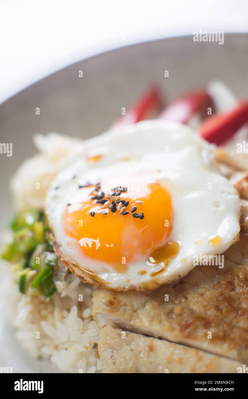 Donburi Chicken served in a Japanese restaurant in Tokyo . Japanese ...