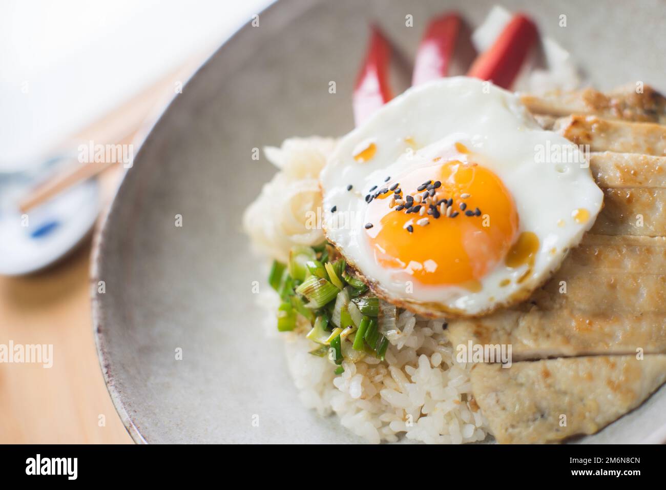 Donburi Chicken served in a Japanese restaurant in Tokyo . Japanese ...