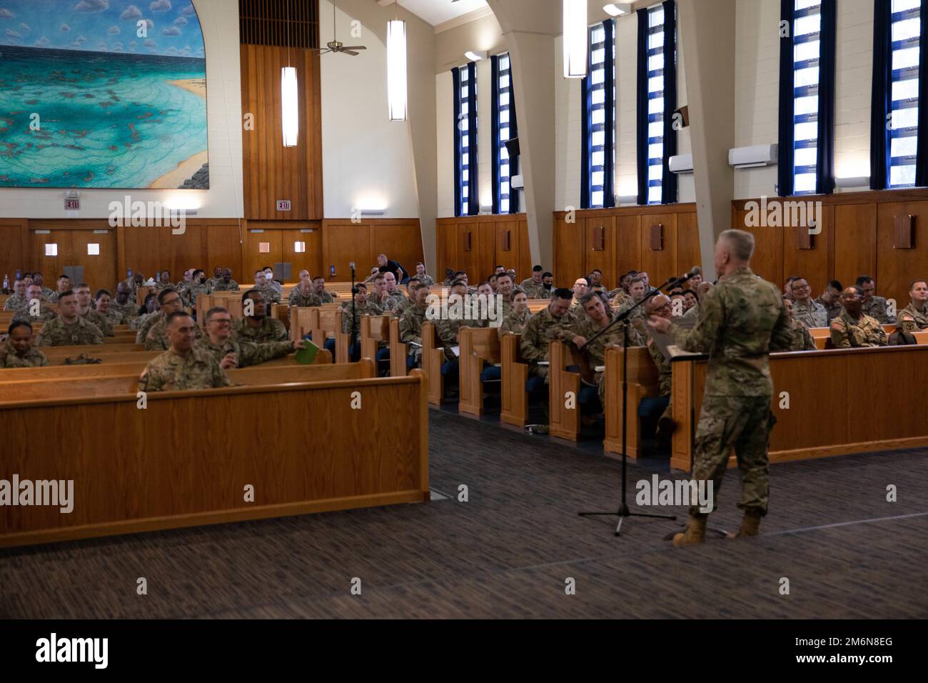 Maj. Gen. Thomas L. Solhjem, U.S. Army chief of chaplains, speaks to U ...