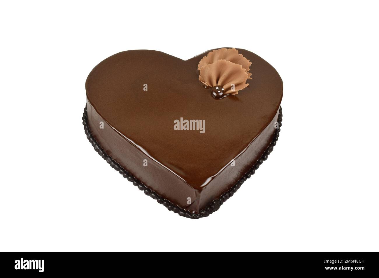 Heart shape chocolate cake isolated on white background with clipping ...