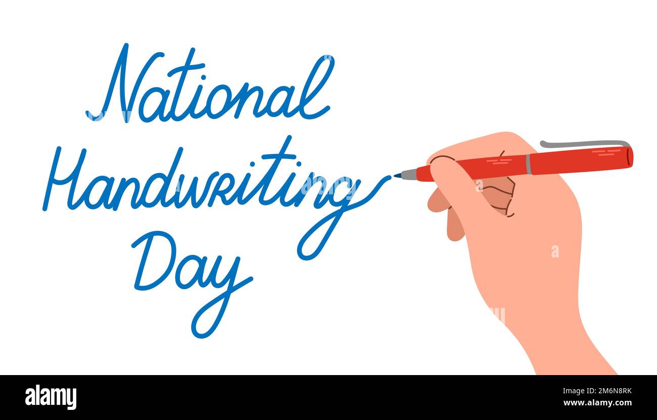 National Handwriting Day Banner Design illustration for web banner ...