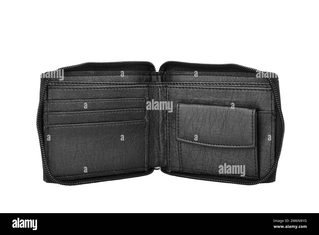 Empty leather wallet isolated on white background with clipping path ...