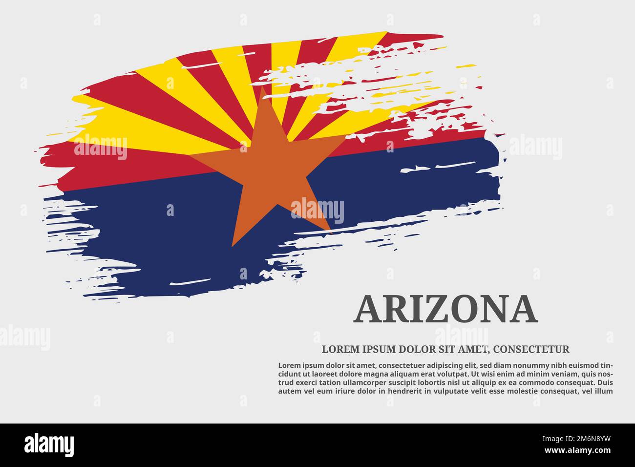 Arizona US flag grunge brush and text poster, vector Stock Vector Image ...