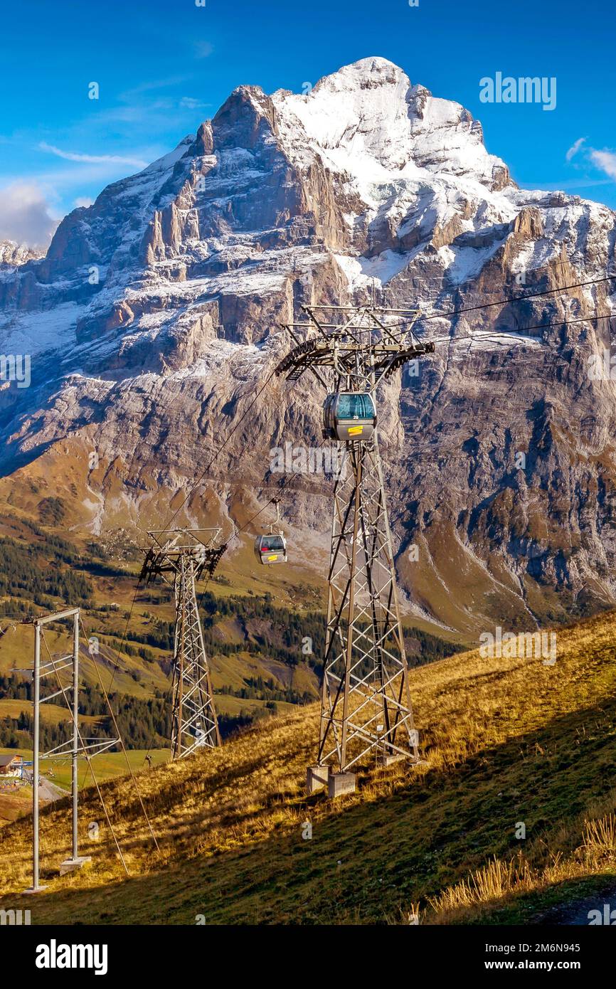 Grindelwald first cable car cabins, Switzerland Stock Photo - Alamy