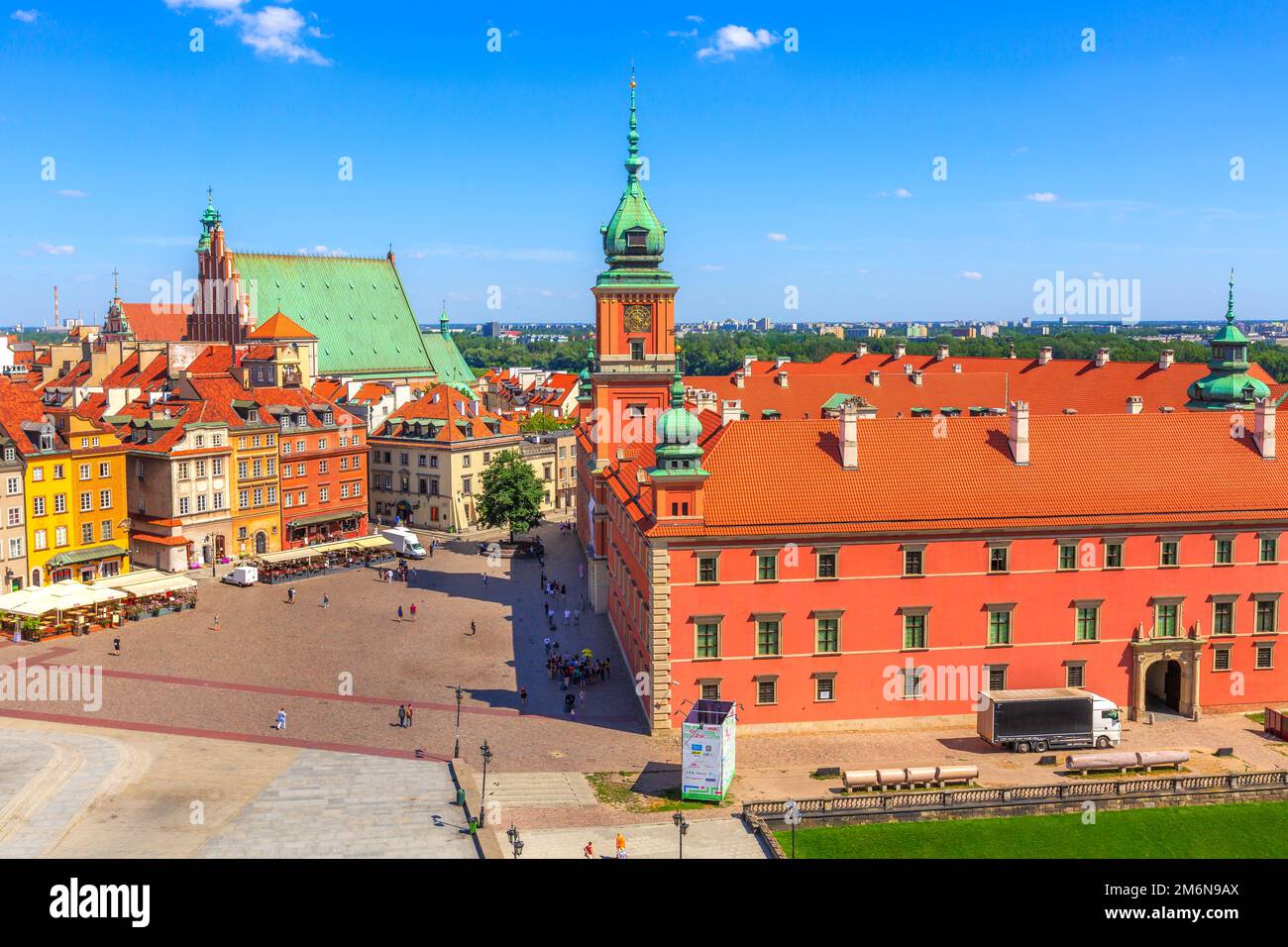 Warsaw, capital of Poland castle square aerial view Stock Photo - Alamy