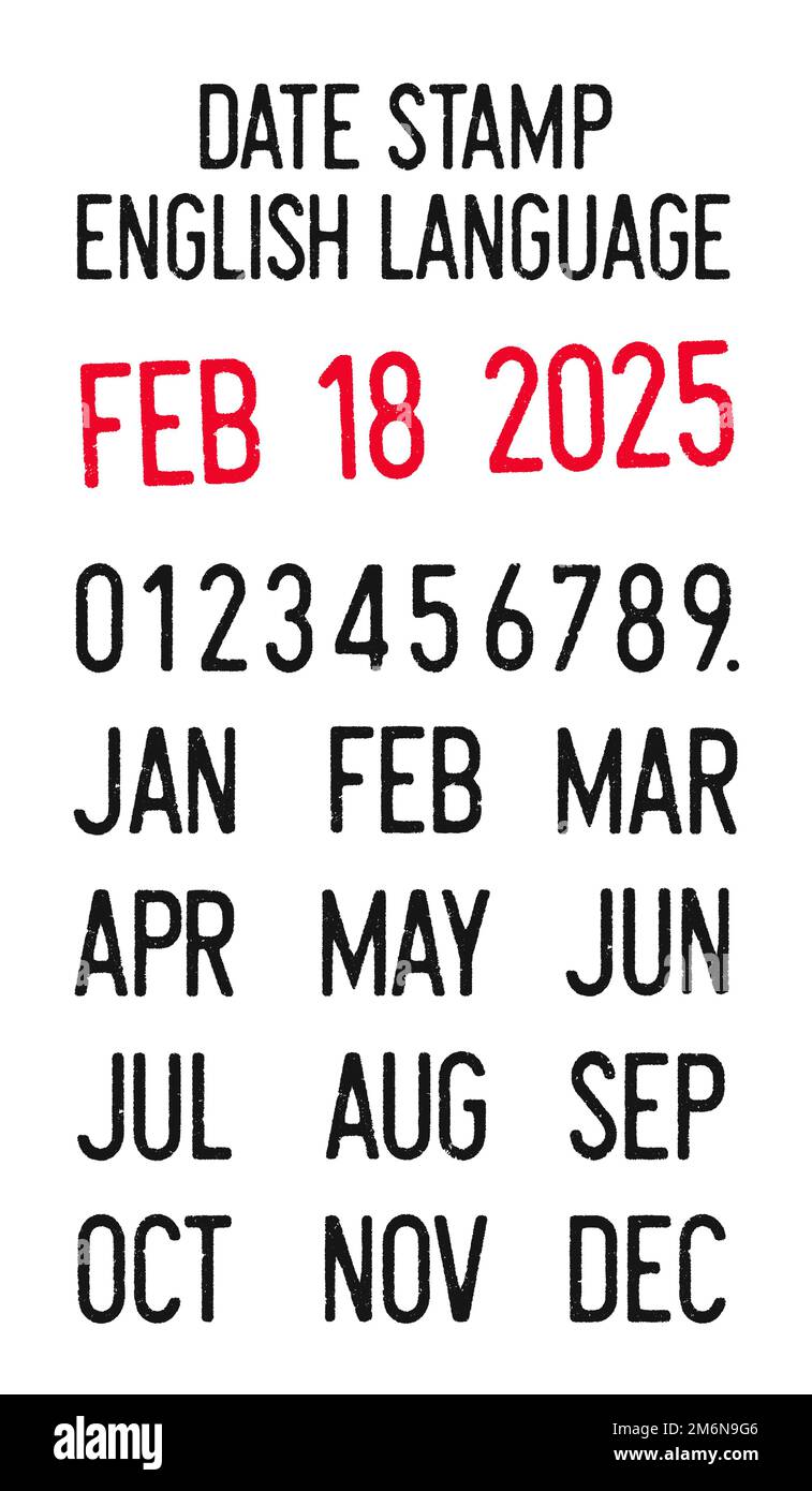 Vector illustration of editable dates stamps in English language (days ... Vector illustration of editable dates stamps in English language (days ...