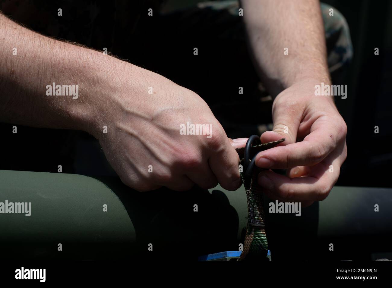 A U.S. Marine with Marine Air Control Squadron 24 (MACS-24), 4th Marine ...