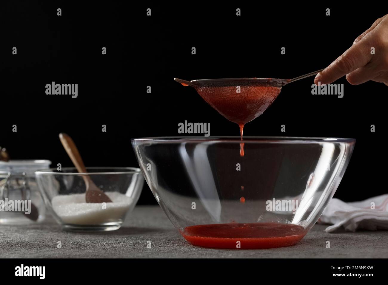 process of making strawberry jam. Home cooking, studio photo Stock ...