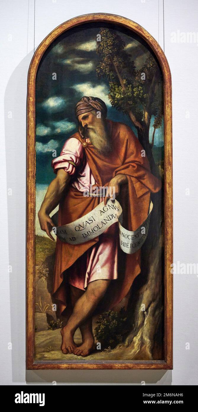 Profeta Geremia - olio su tavola - Alessandro Bonvicino detto Moretto ...