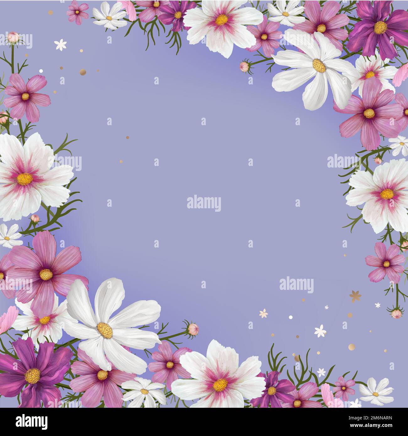 Blank floral frame design vector Stock Vector Image & Art - Alamy