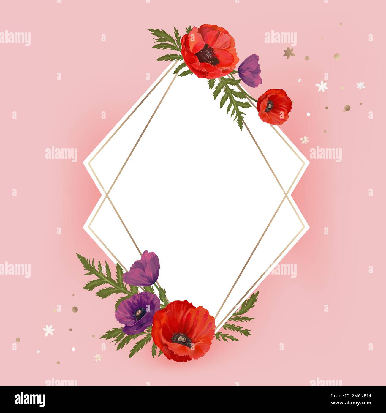 Blank floral frame design vector Stock Vector Image & Art - Alamy