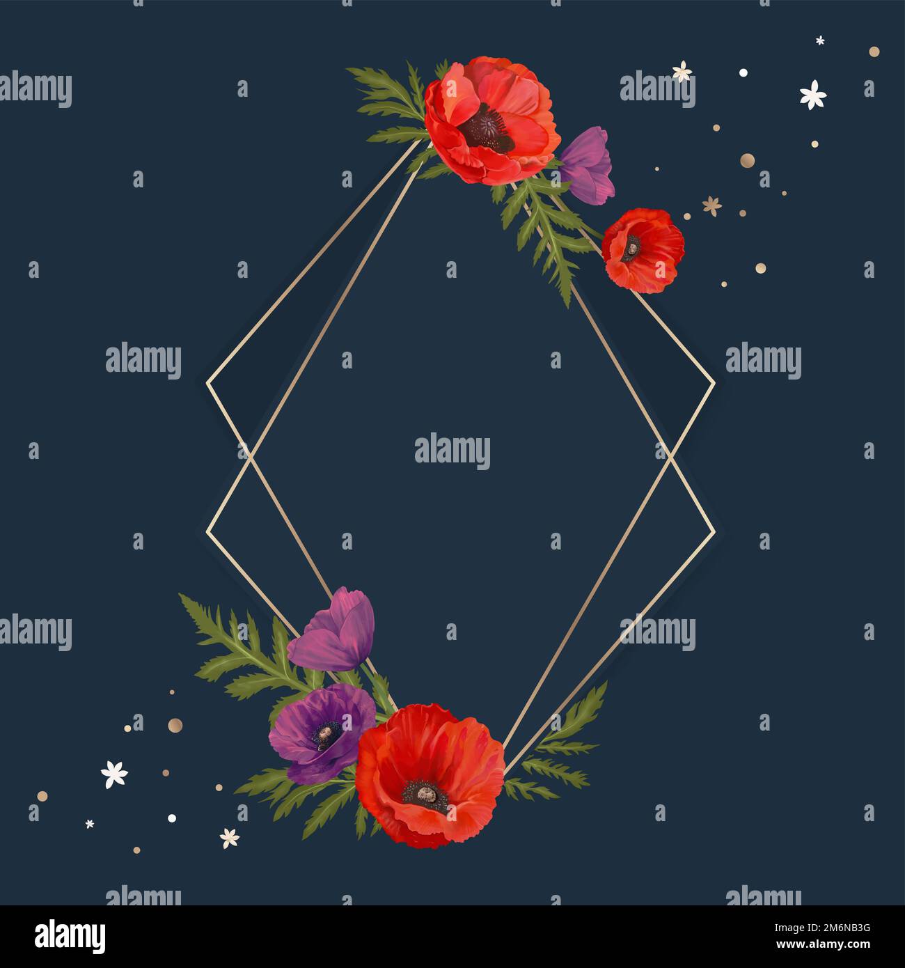 Blank floral frame design vector Stock Vector Image & Art - Alamy