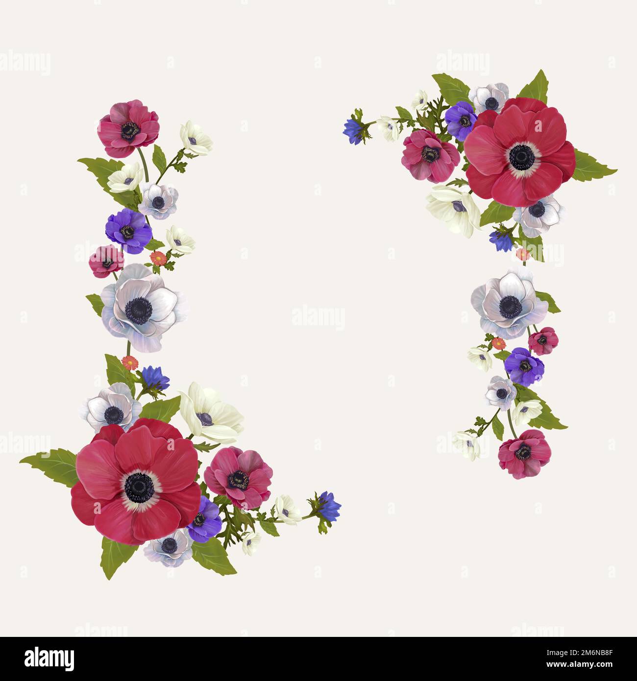 Anemone border spring Stock Vector Images - Alamy