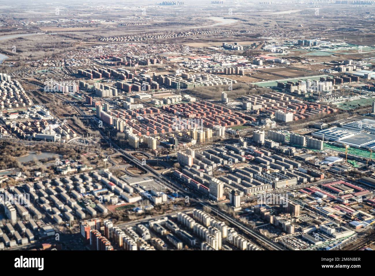 Beijing, China skyline as seen from an airplane Stock Photo - Alamy