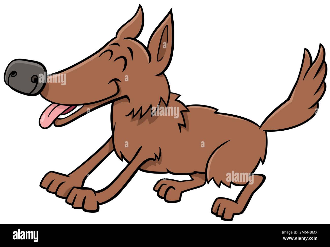Cartoon playful dog comic animal character Stock Photo - Alamy