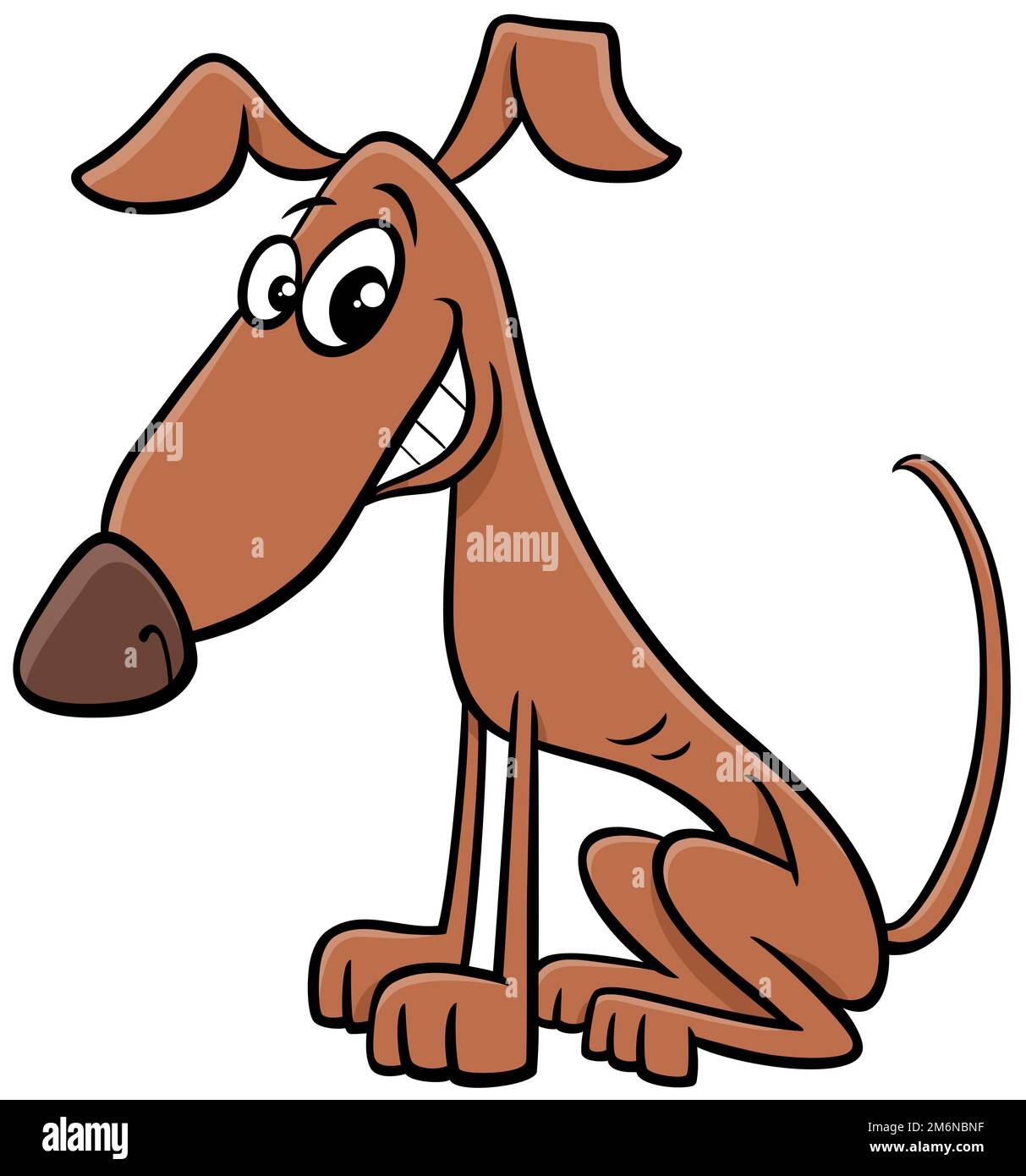 Cartoon happy brown dog comic animal character Stock Photo - Alamy