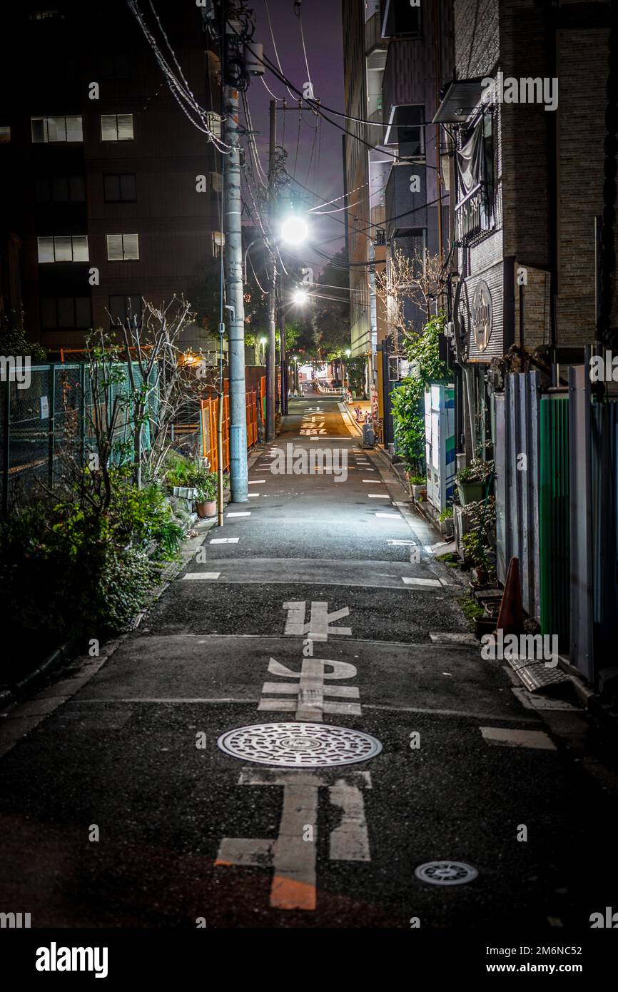 Sight of the alley back Stock Photo - Alamy