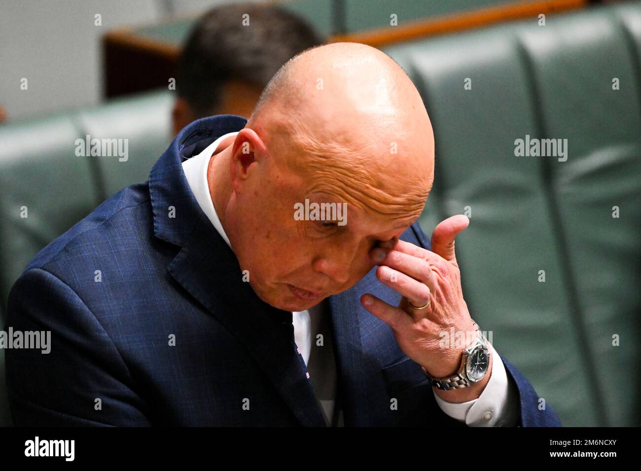 Australian Opposition Leader Peter Dutton emotional as he speaks on a ...