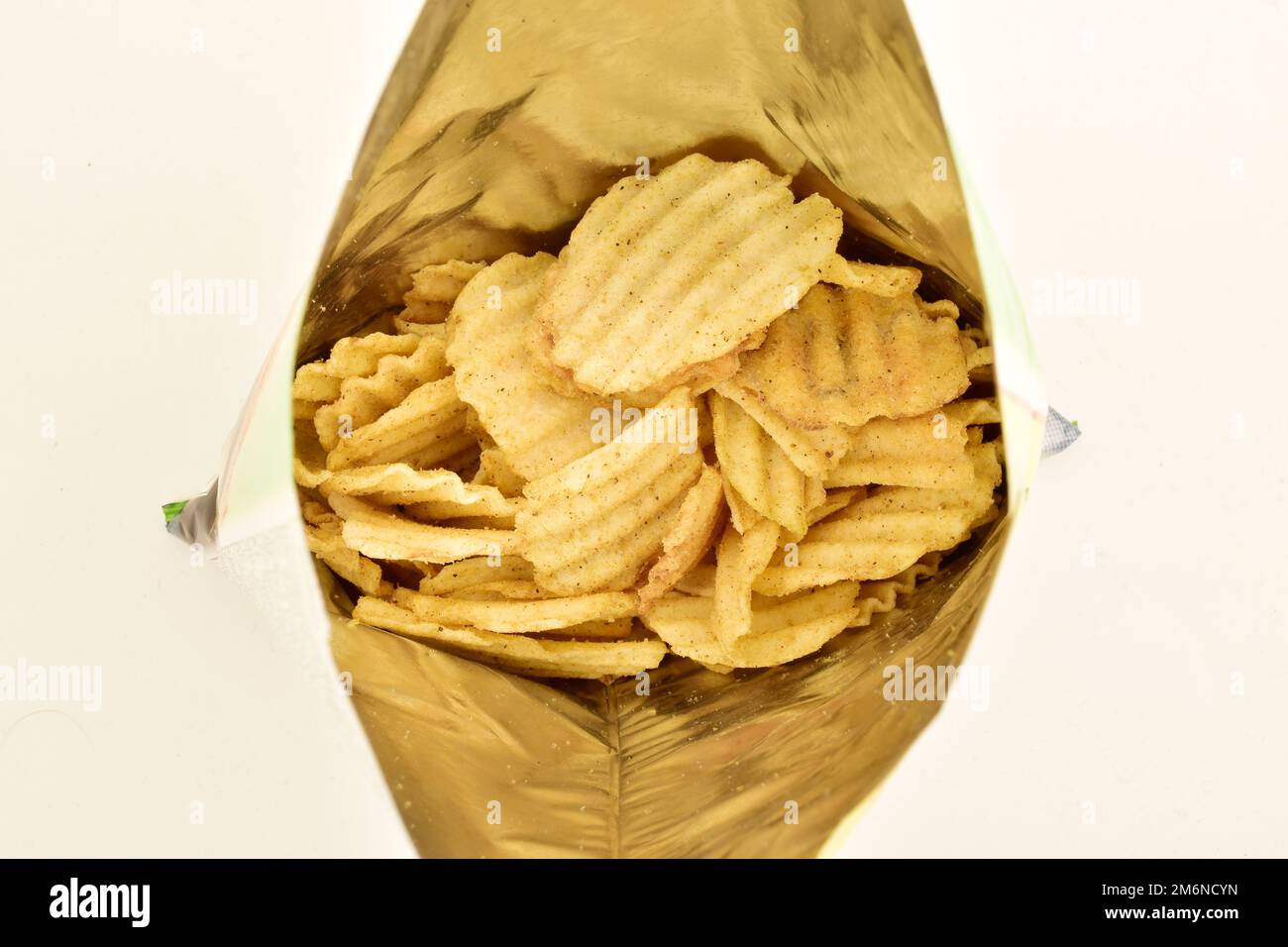 Inside view of chips pack Stock Photo - Alamy
