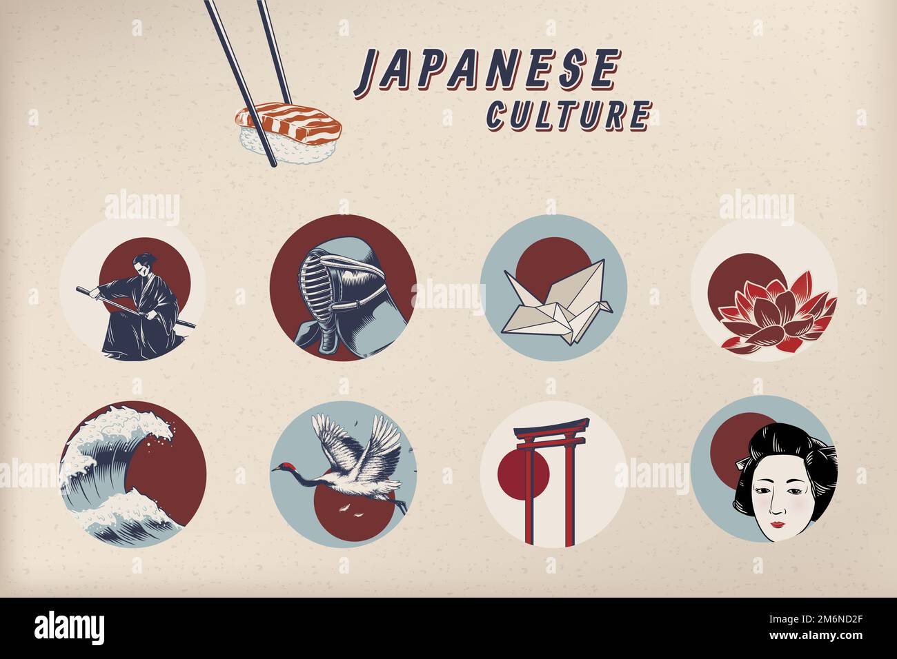 Japanese cultural & traditional symbol vector set Stock Vector Image ...