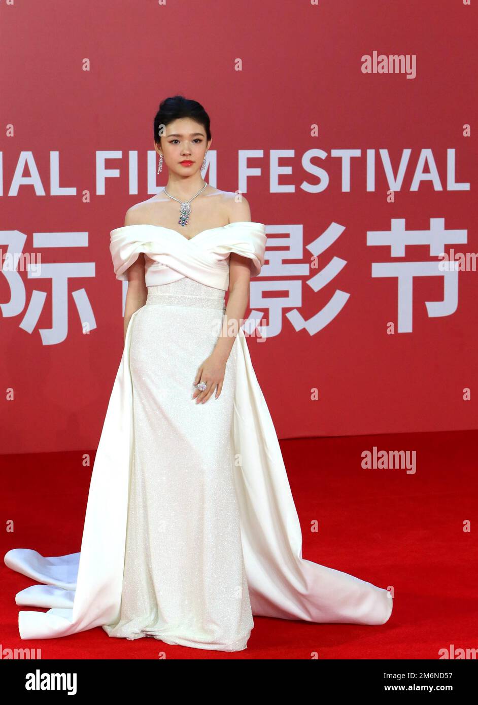Chinese actress Lin Yun attended the red carpet for the closing of the ...