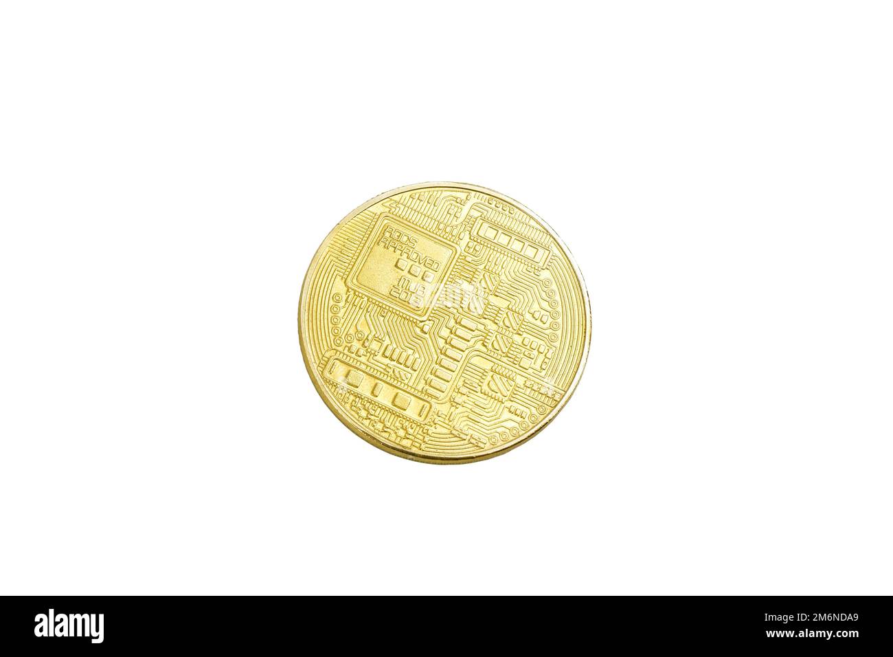 Back view of bitcoin isolated on white background with clipping path ...
