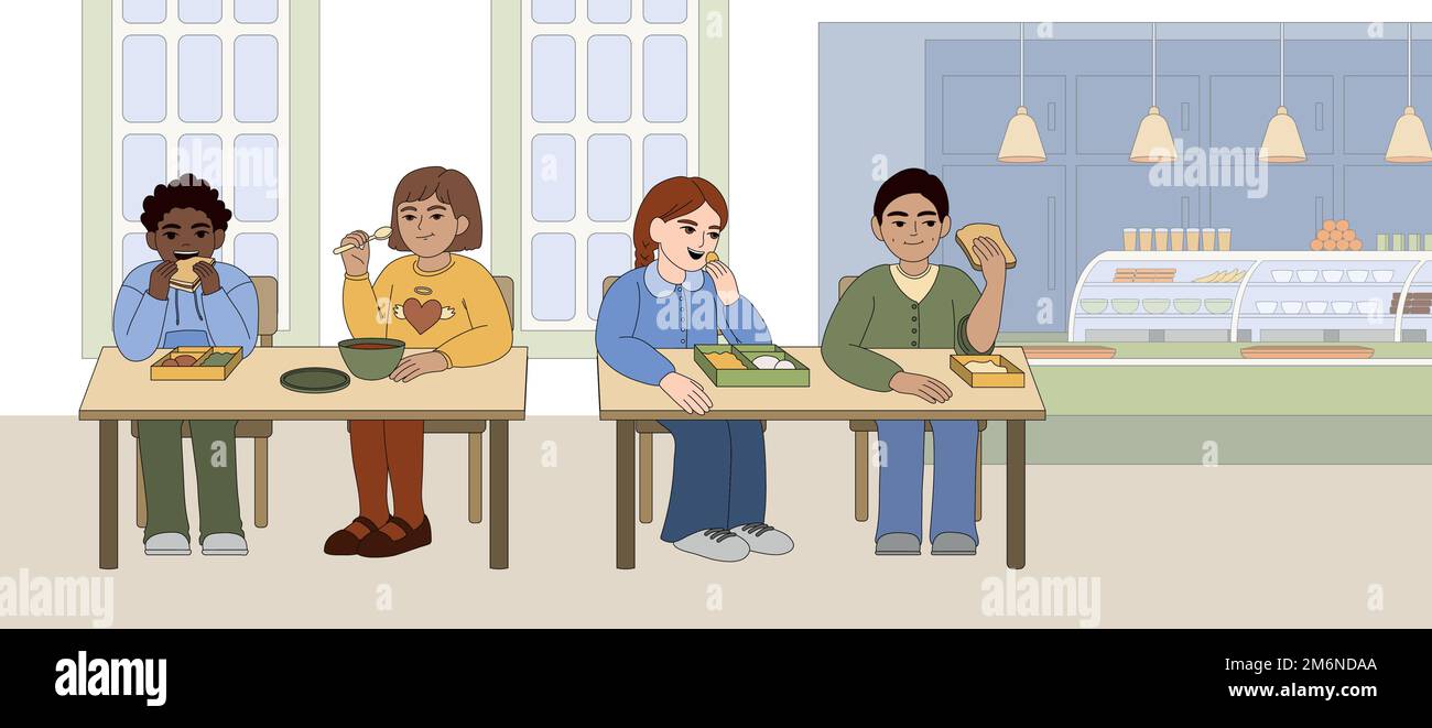 Kids In Cafeteria Clipart