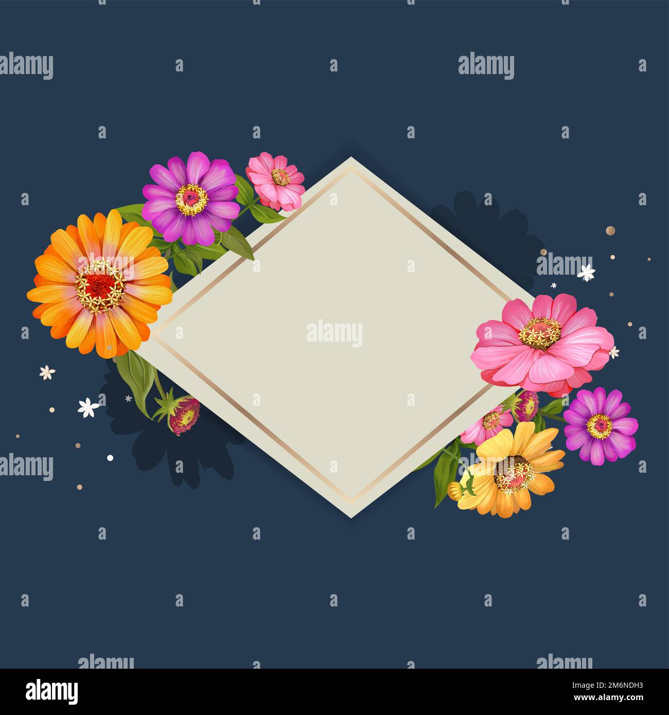 Blank floral frame design vector Stock Vector Image & Art - Alamy