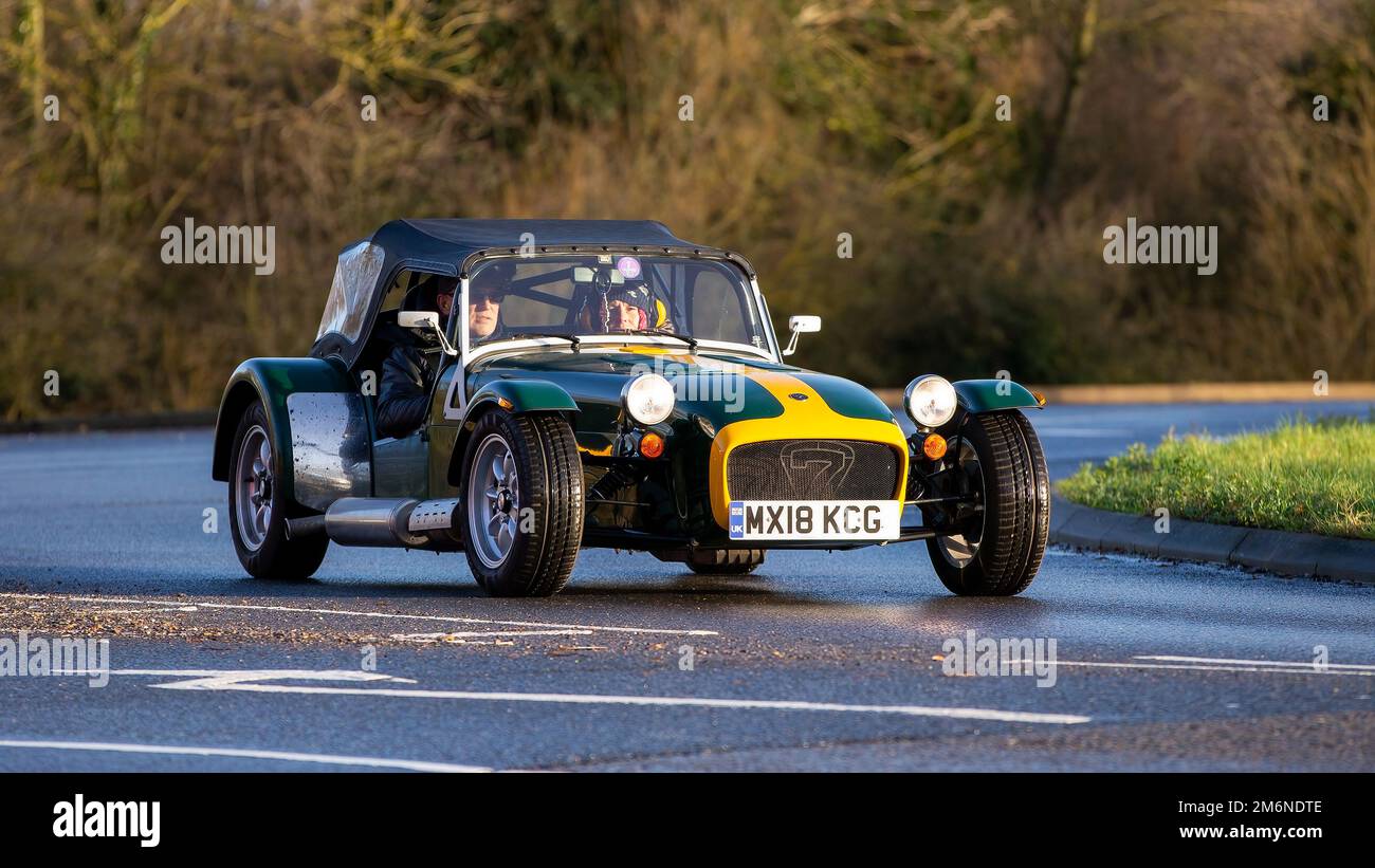 2018 green Caterham Seven sports car Stock Photo - Alamy